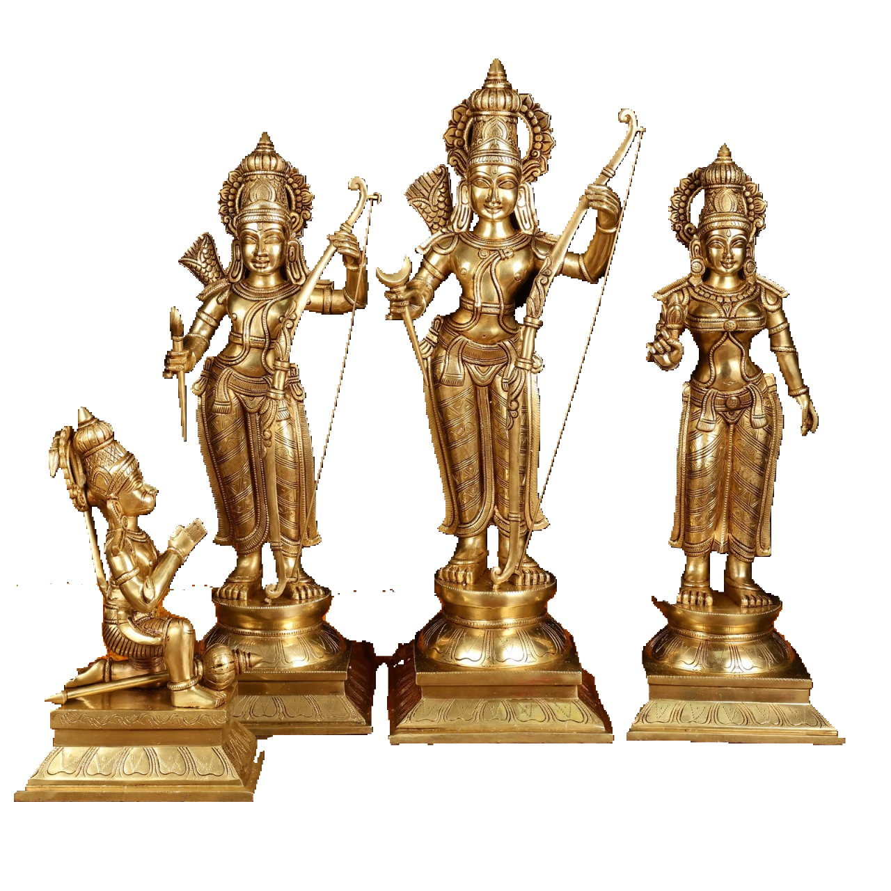 27" Pure Brass Ram Darbar Set | Superfine Temple Grade Murti