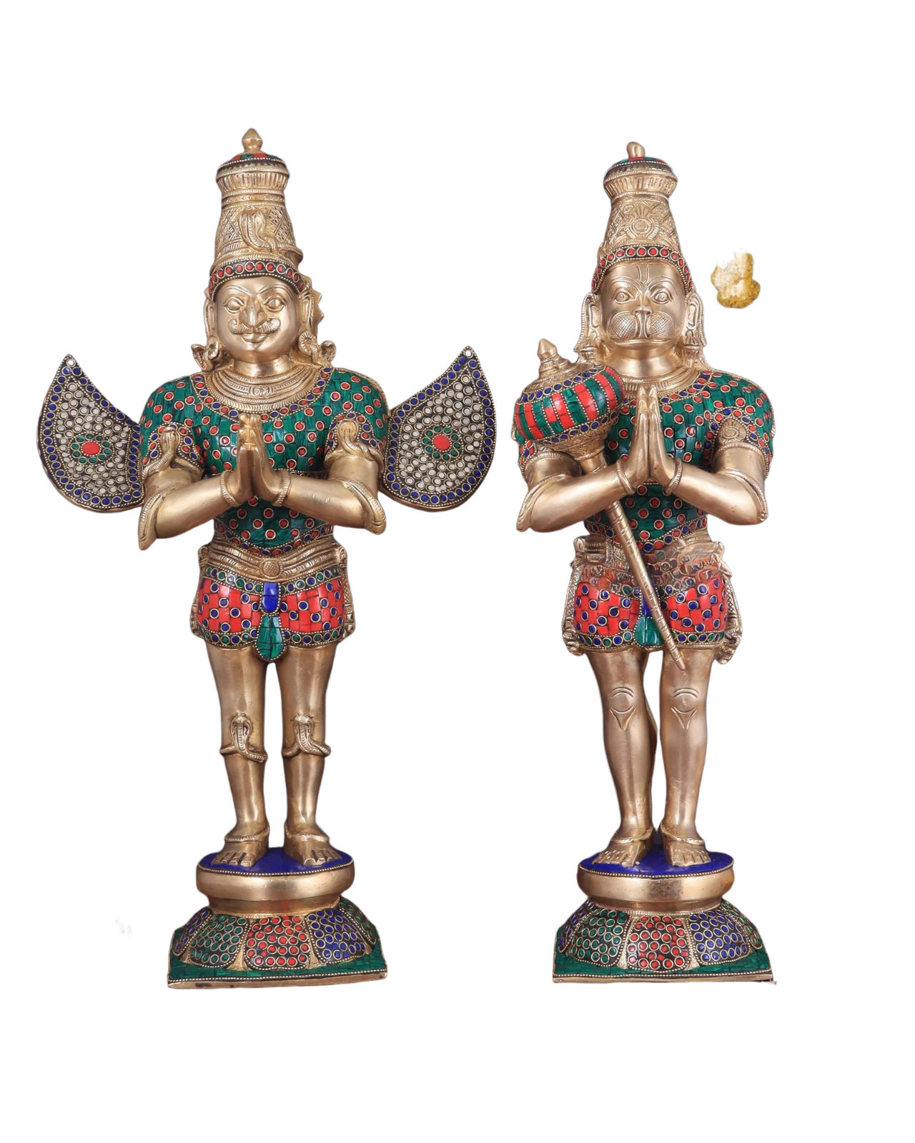 22" Hanuman & Garuda Pair | Premium Meenakari Sacred Art