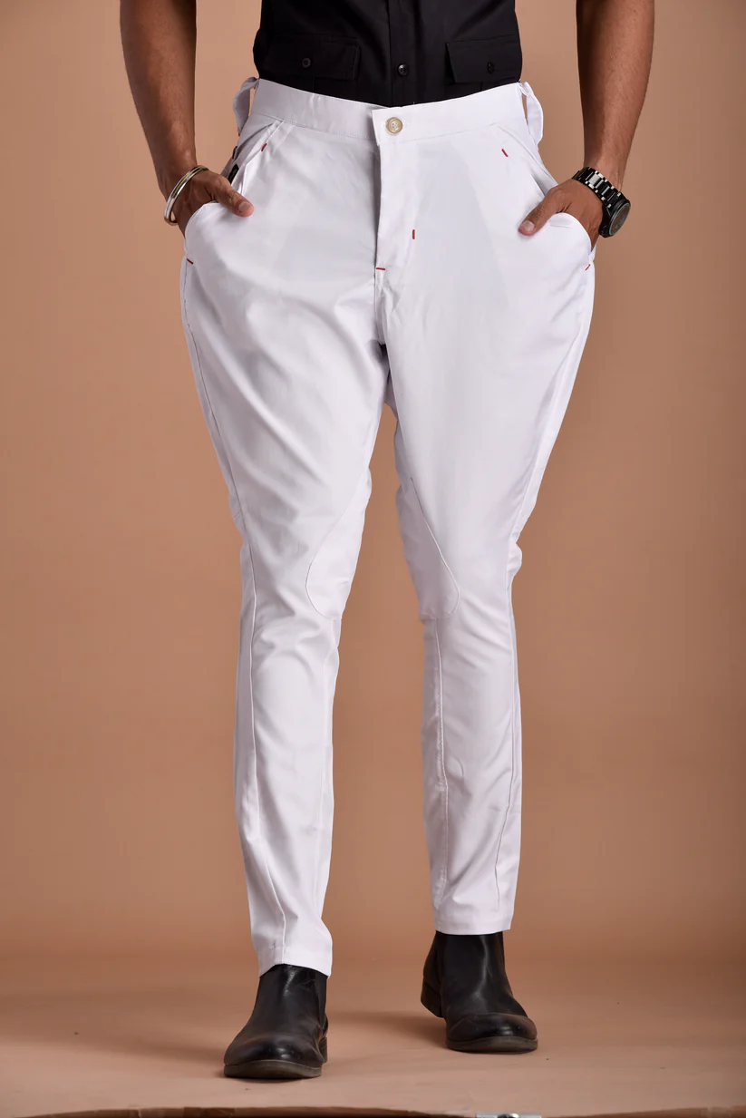 Classic White Jodhpuri Breeches | Traditional Cotton | Being Brothers